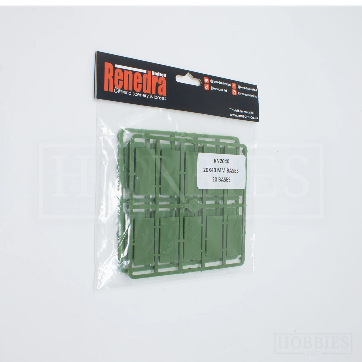 Renedra | Bases | 20mm x 40mm Rectangle Bases | Hard Plastic Bases ...