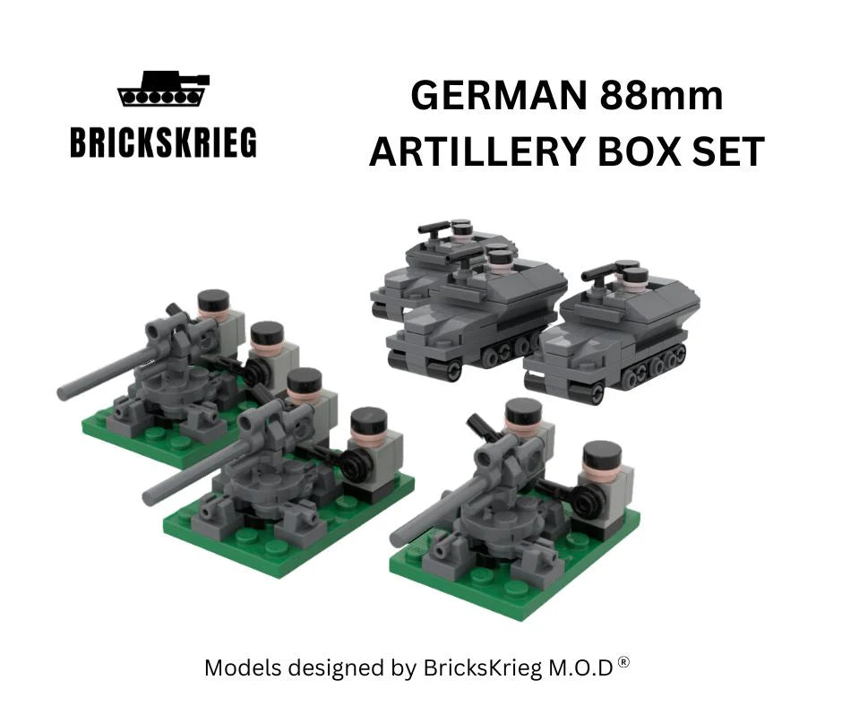 Brickskrieg | German | German 88mm Artillery Box Set | 1/100 Scale Blo ...